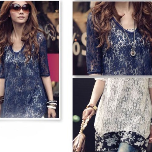 Women's Elegant Two-piece Chiffon Lace Dress on Luulla